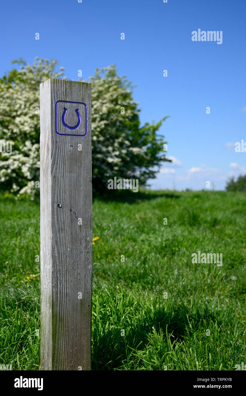 Wooden Signpost for Bridleway Horse path Walkway Stock Photo - Alamy