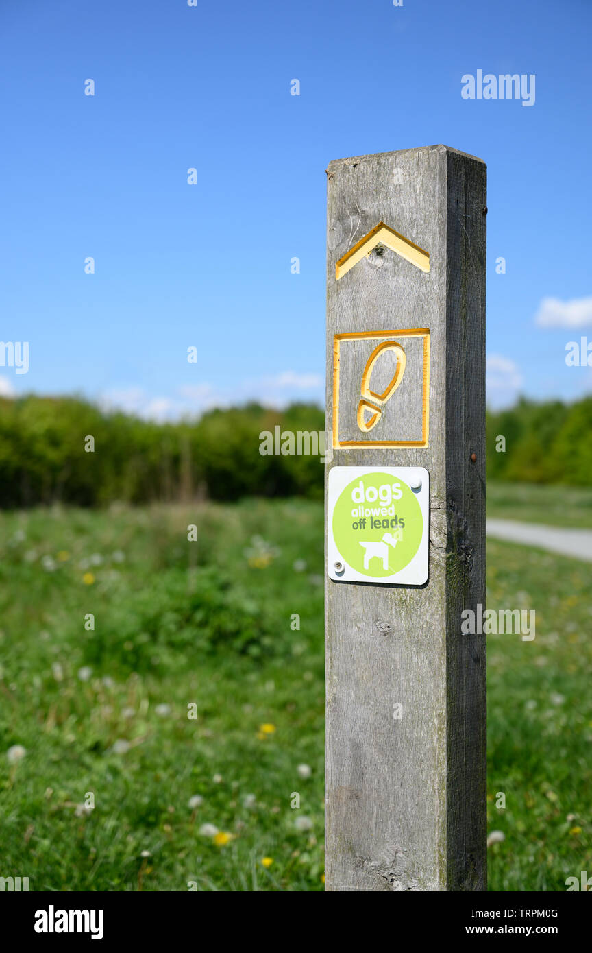 Wooden Signpost for Footpath Walkway Stock Photo - Alamy