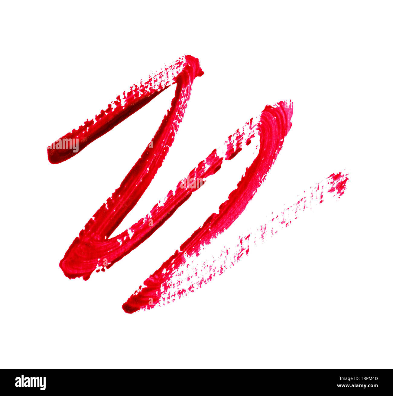 Red zigzag brushstroke isolated on white Stock Photo - Alamy