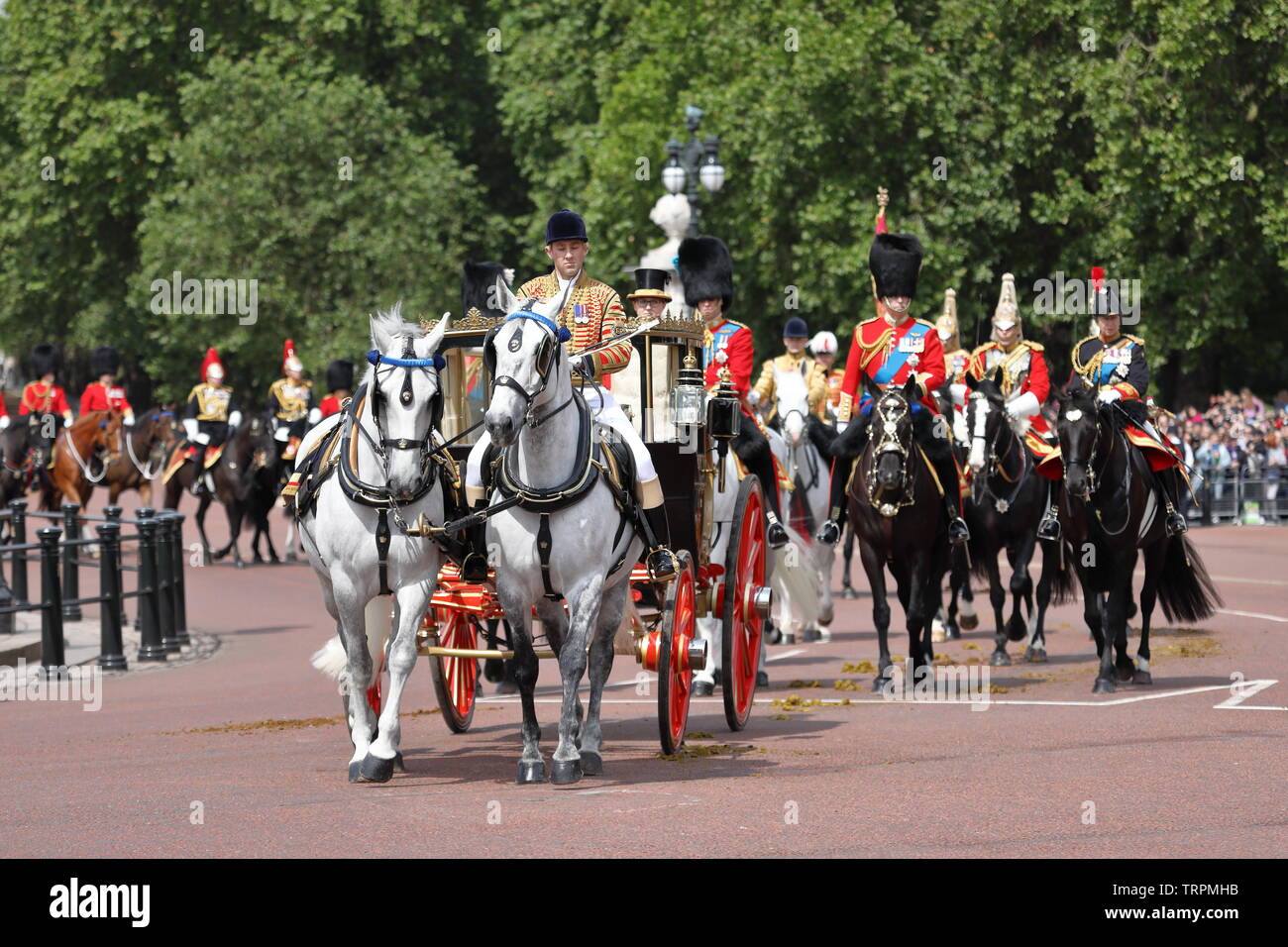 Trooping the Colour parade 2019 in London, UK. Queen's 93rd birthday ...