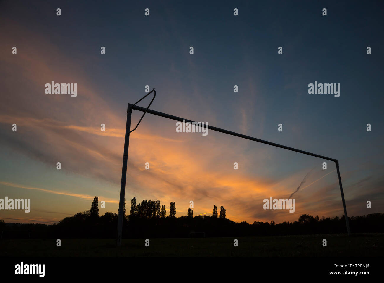 Sunset football field silhouette hi-res stock photography and images ...