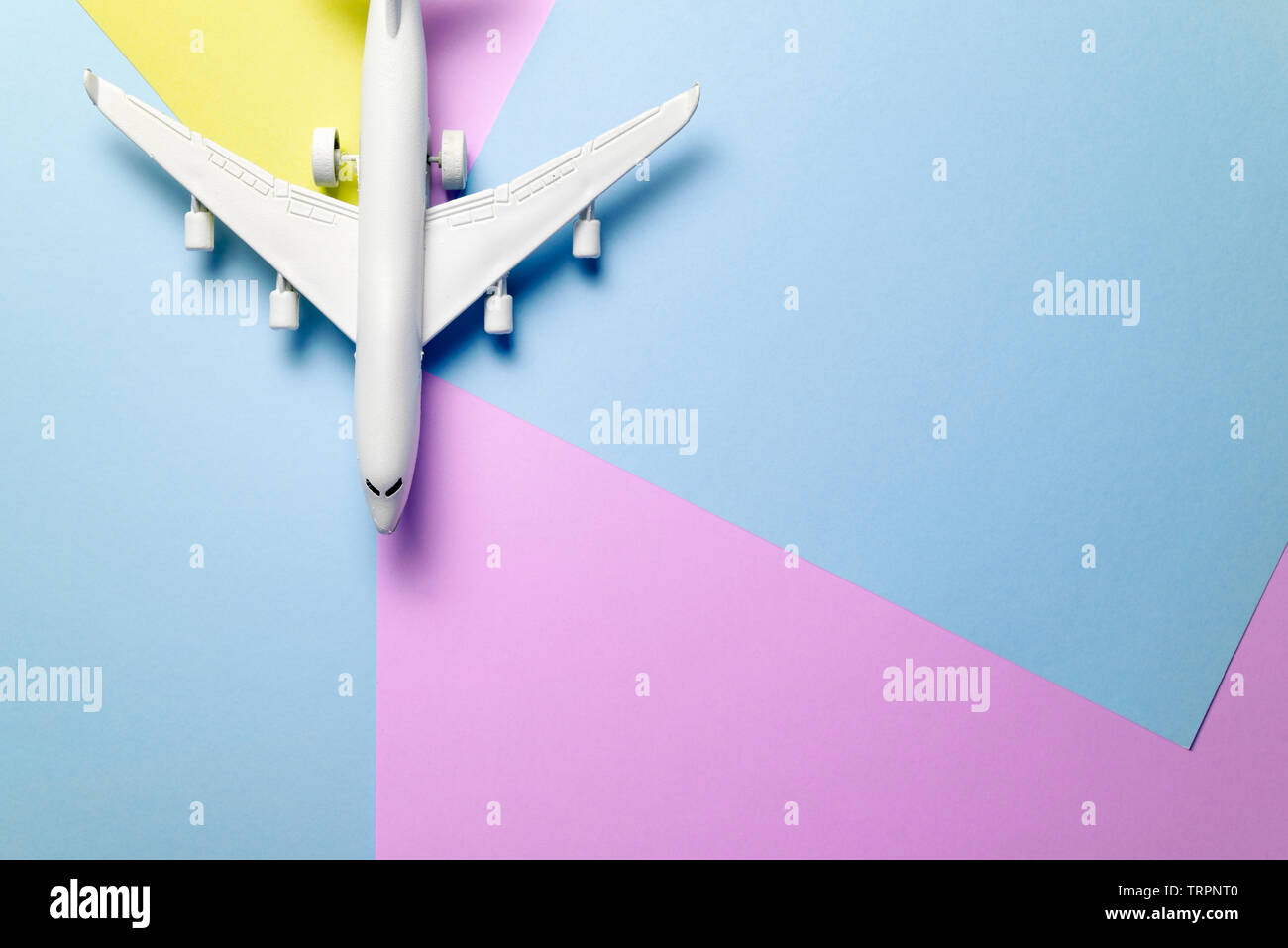 Passenger jet airplane, minimal concept, multicolor paper funny ...