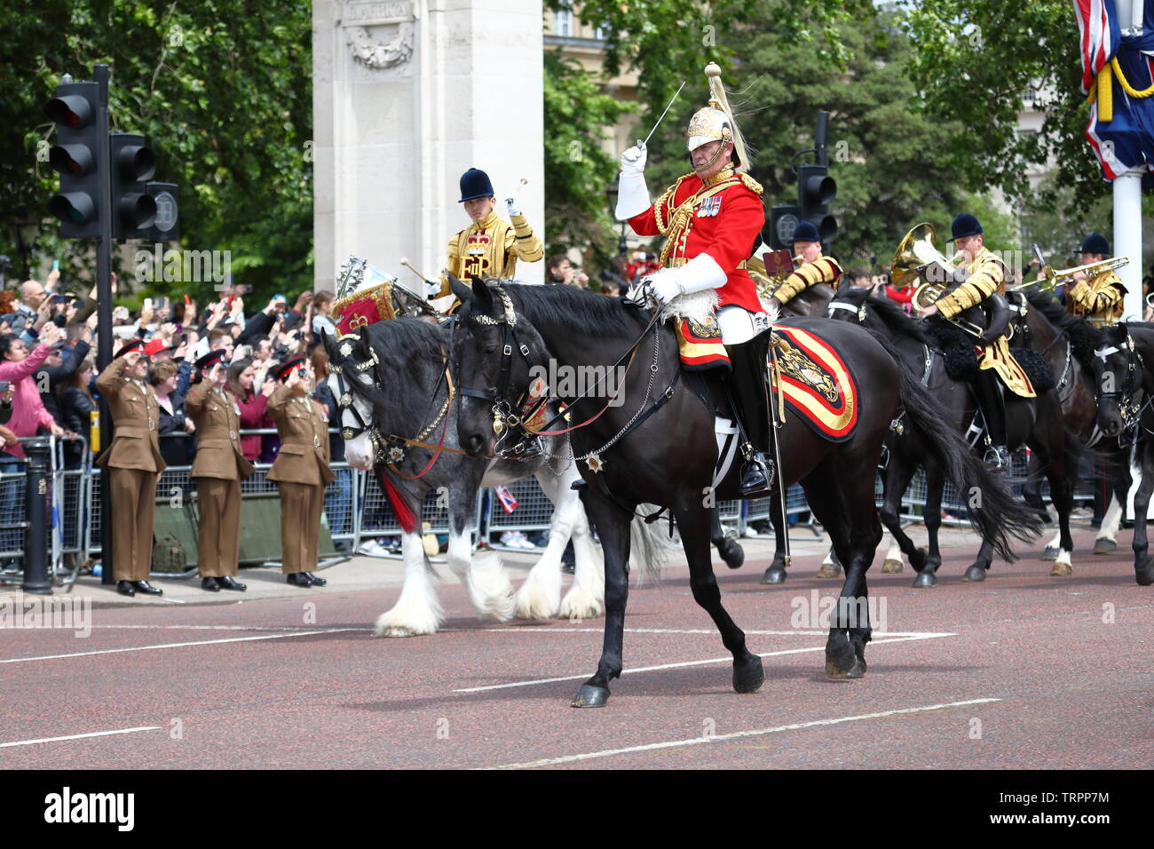 Trooping the Colour parade 2019 in London, UK. Queen's 93rd birthday ...