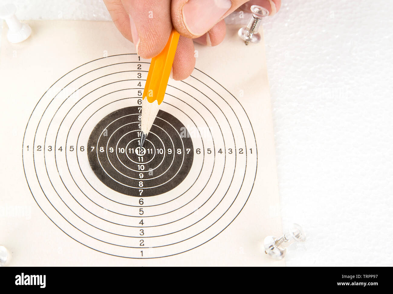 Shooting target on a white background. Success concept Stock Photo - Alamy