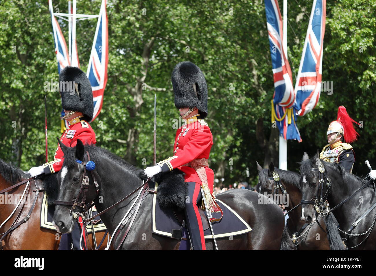 Trooping the Colour parade 2019 in London, UK. Queen's 93rd birthday ...
