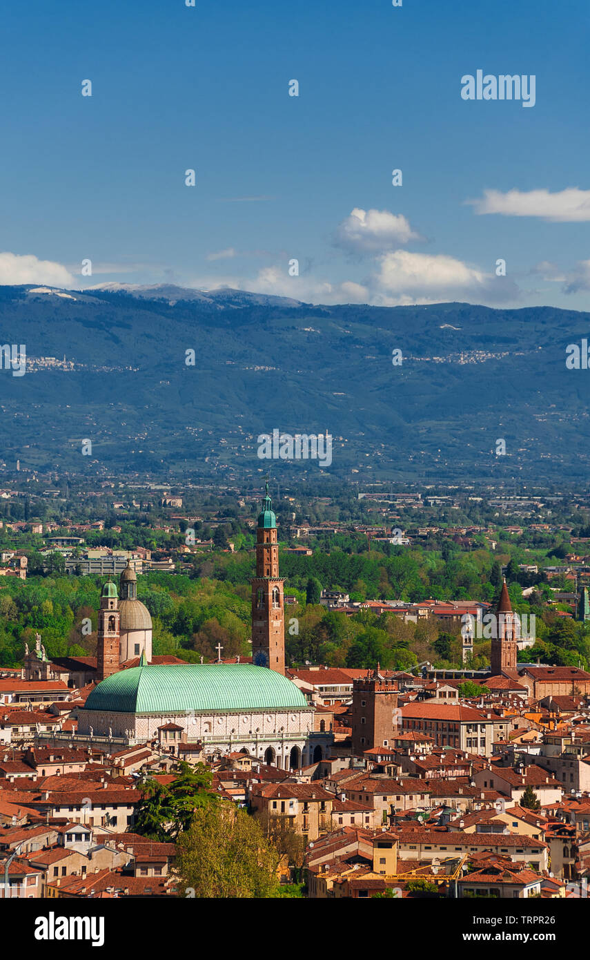 View of Vicenza historic center with the famous renaissance Basilica ...