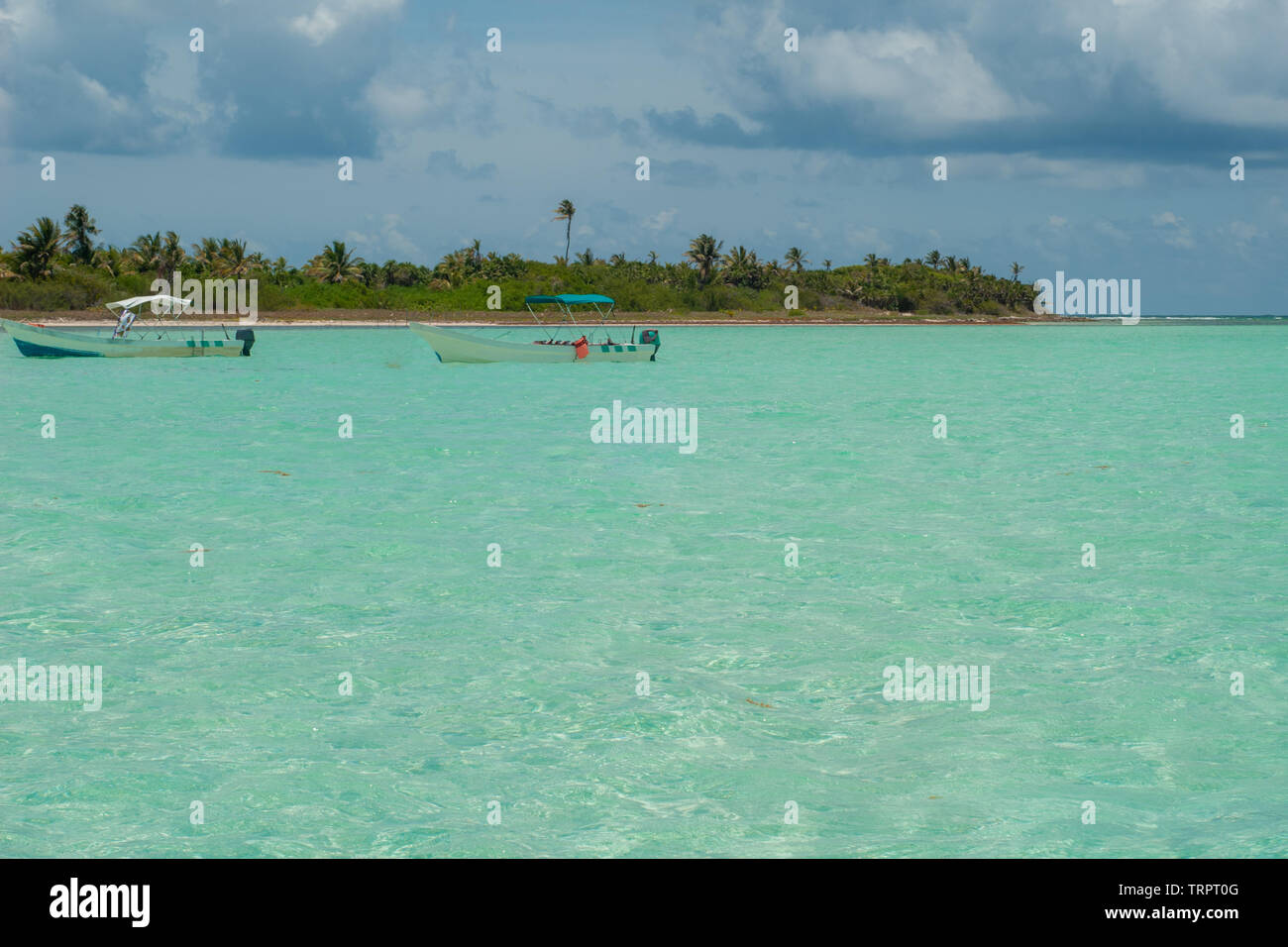 Blue waters of the biosphere of Sian Ka'an nature reserve Stock Photo ...