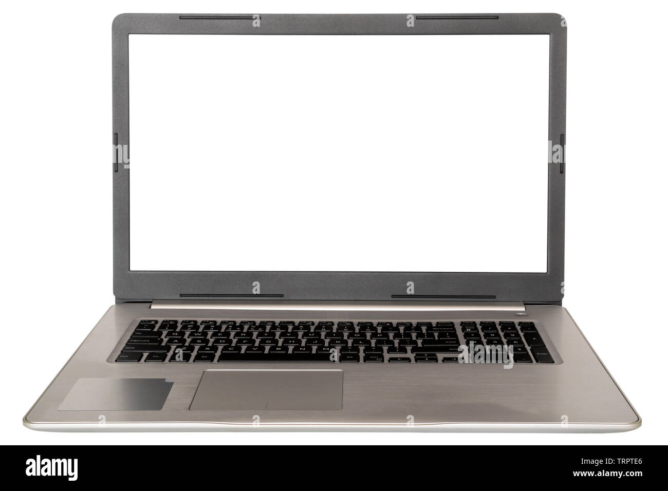Laptop with empty screen isolated on white background Stock Photo - Alamy