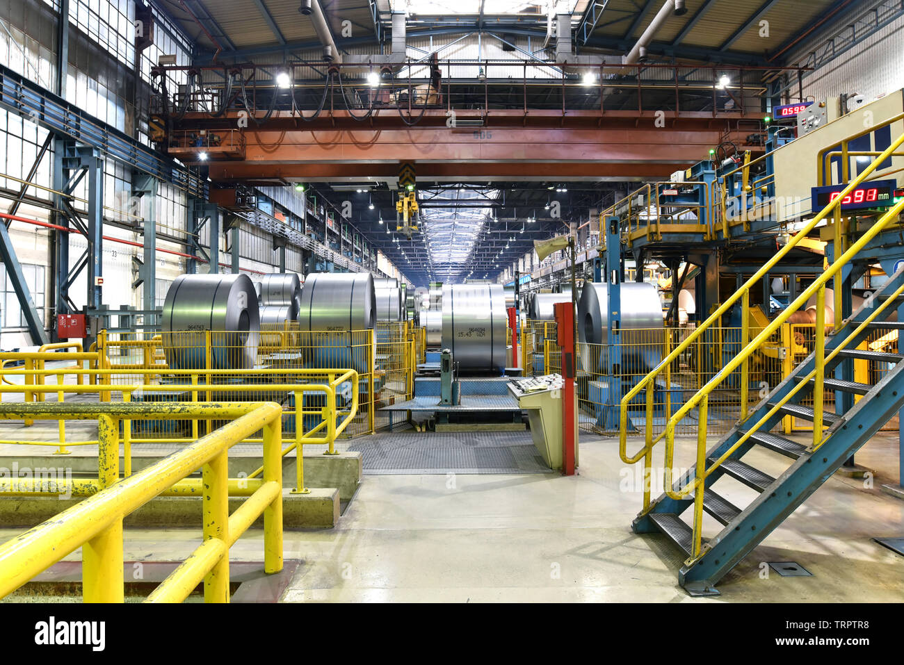 industrial plant for the production of sheet metal in a steel mill ...