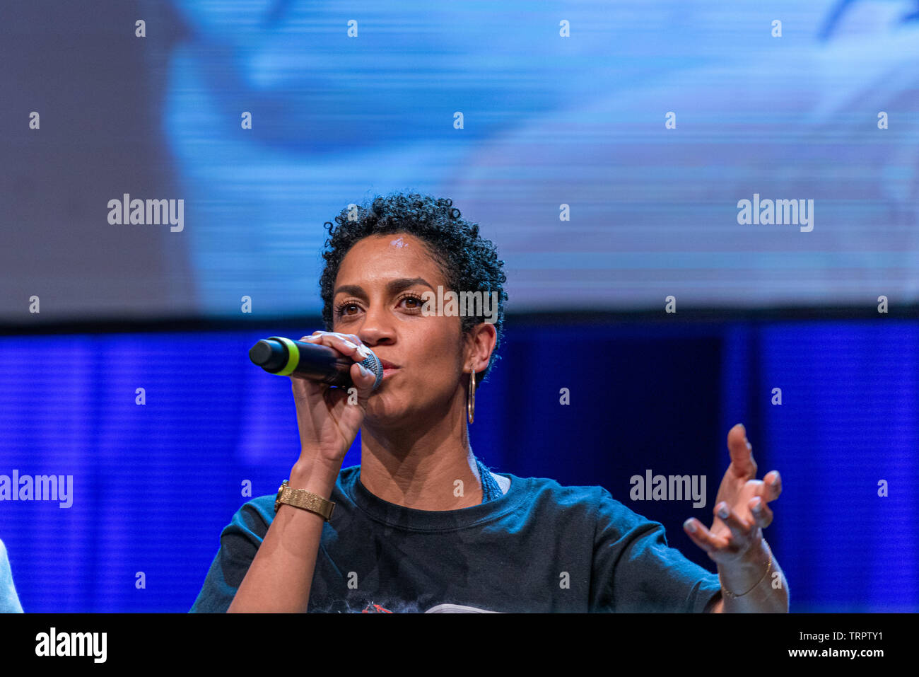 Bonn, Germany - June 8 2019: Dominique Tipper (*1987, British actress ...