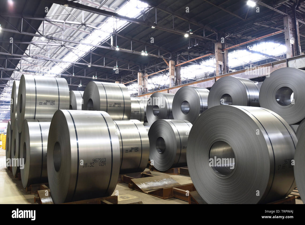 industrial plant for the production of sheet metal in a steel mill ...
