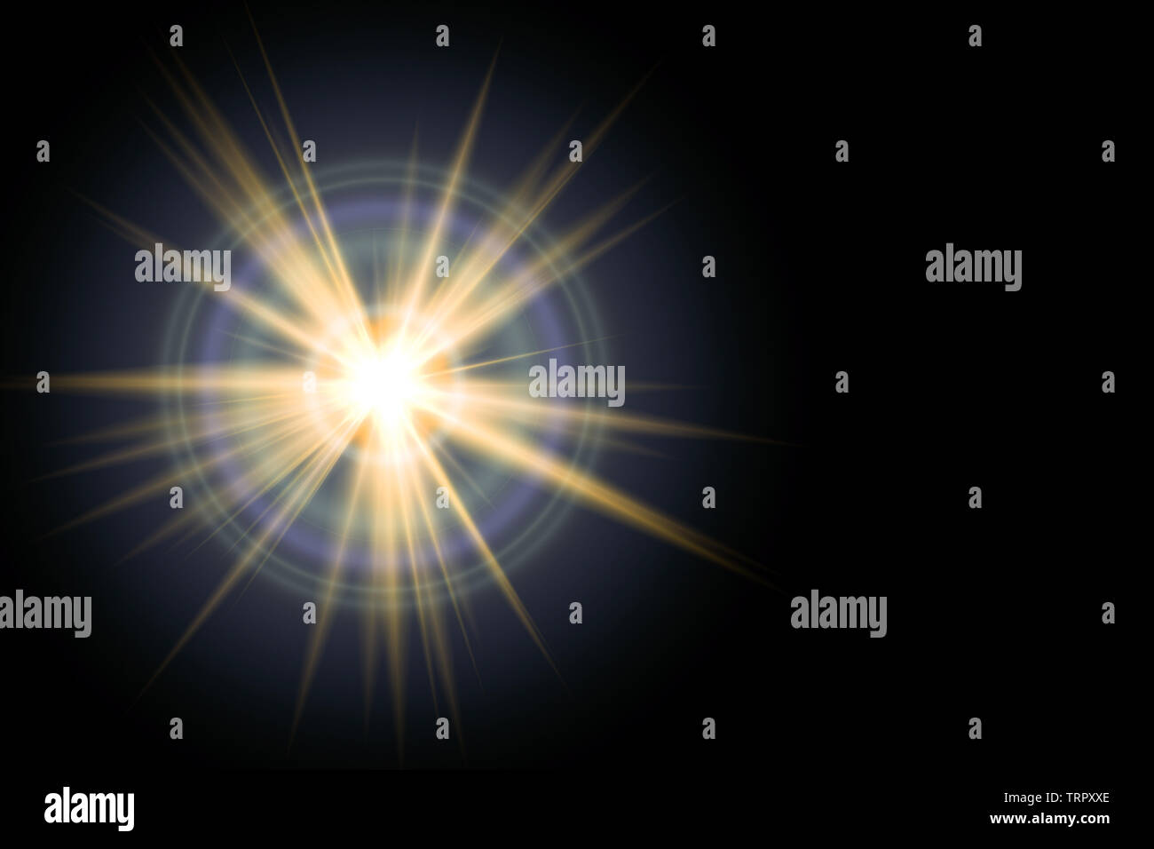 Abstract sun burst with digital lens flare background Stock Photo - Alamy