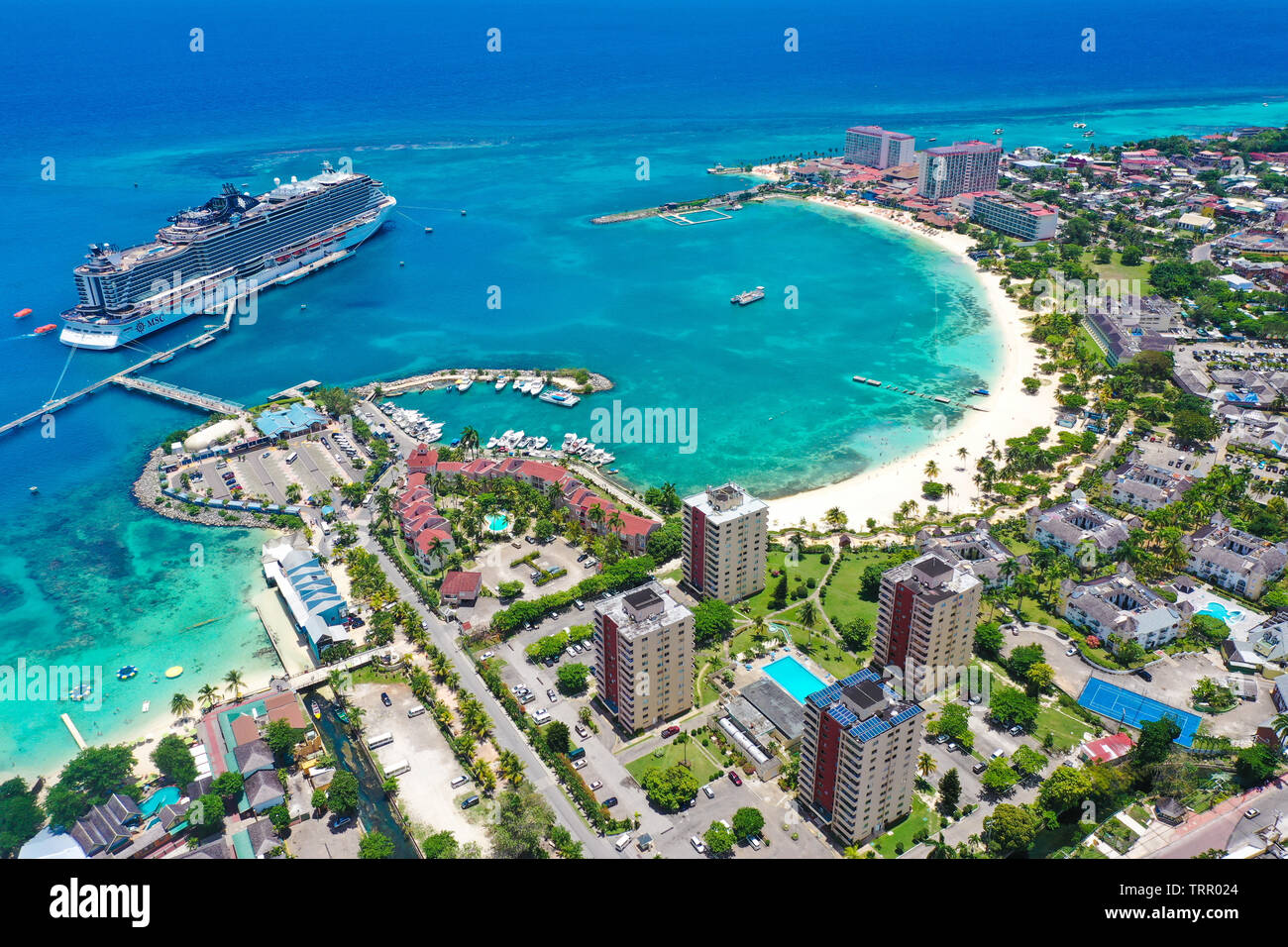 Beautiful view of the beaches in Ochos Rios Jamaica in a summer day ...