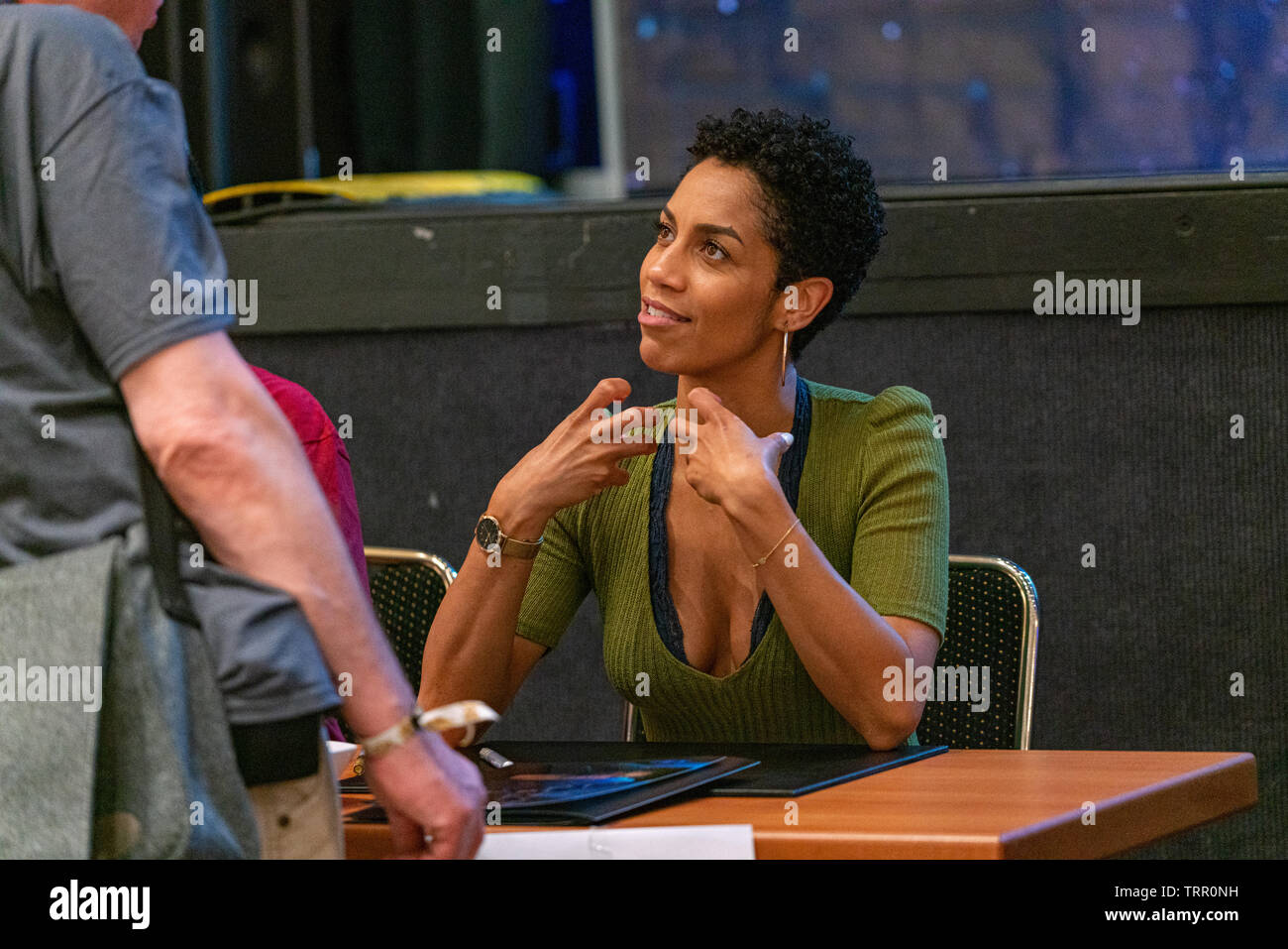 Bonn, Germany - June 8 2019: Dominique Tipper (*1987, British actress ...