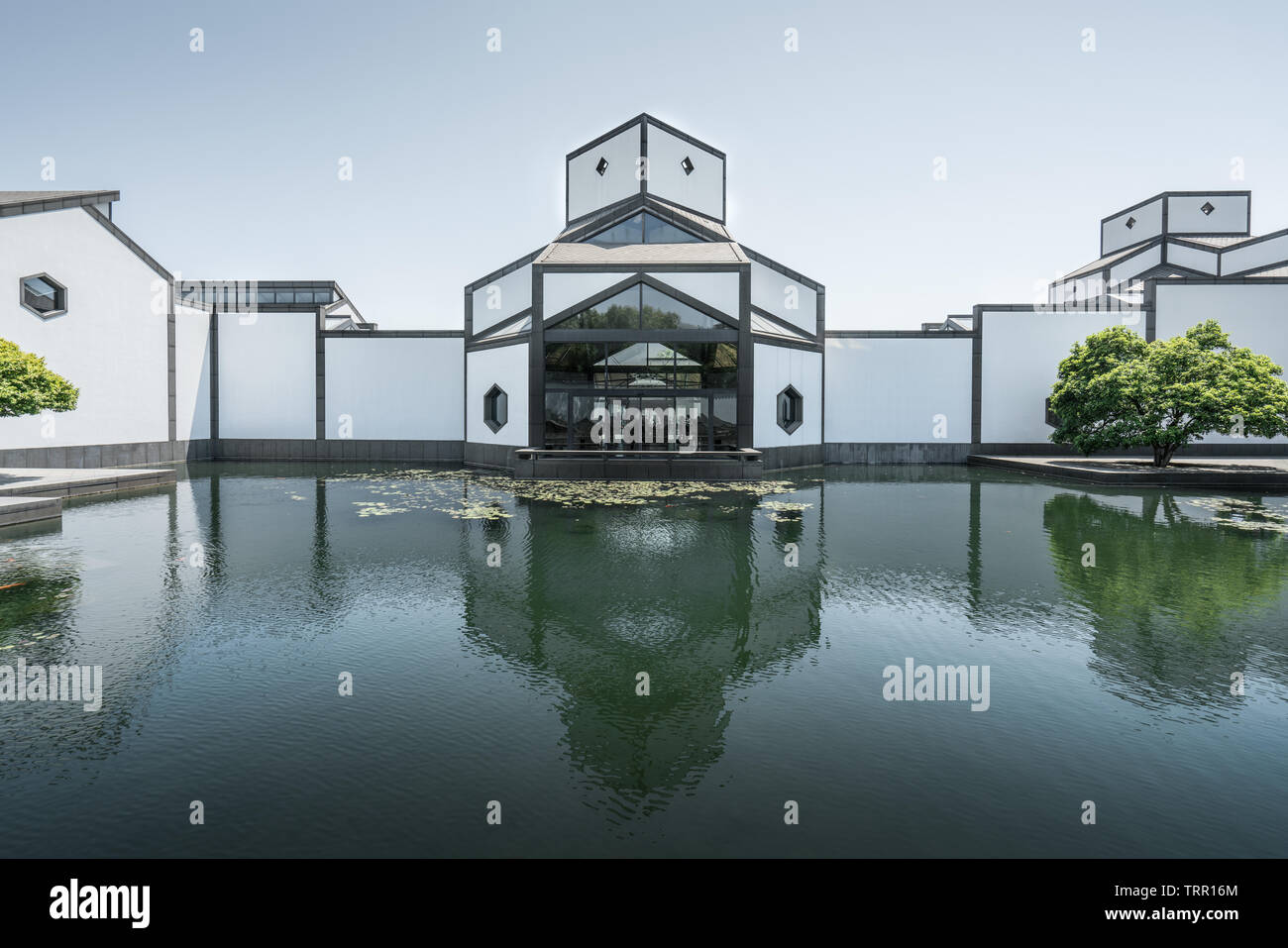Suzhou museum scenery,designed by I M Pei Stock Photo - Alamy