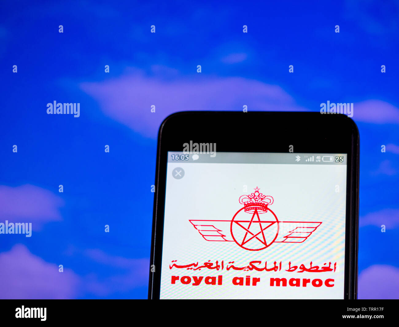 In this photo illustration the Royal Air Maroc logo is seen displayed ...
