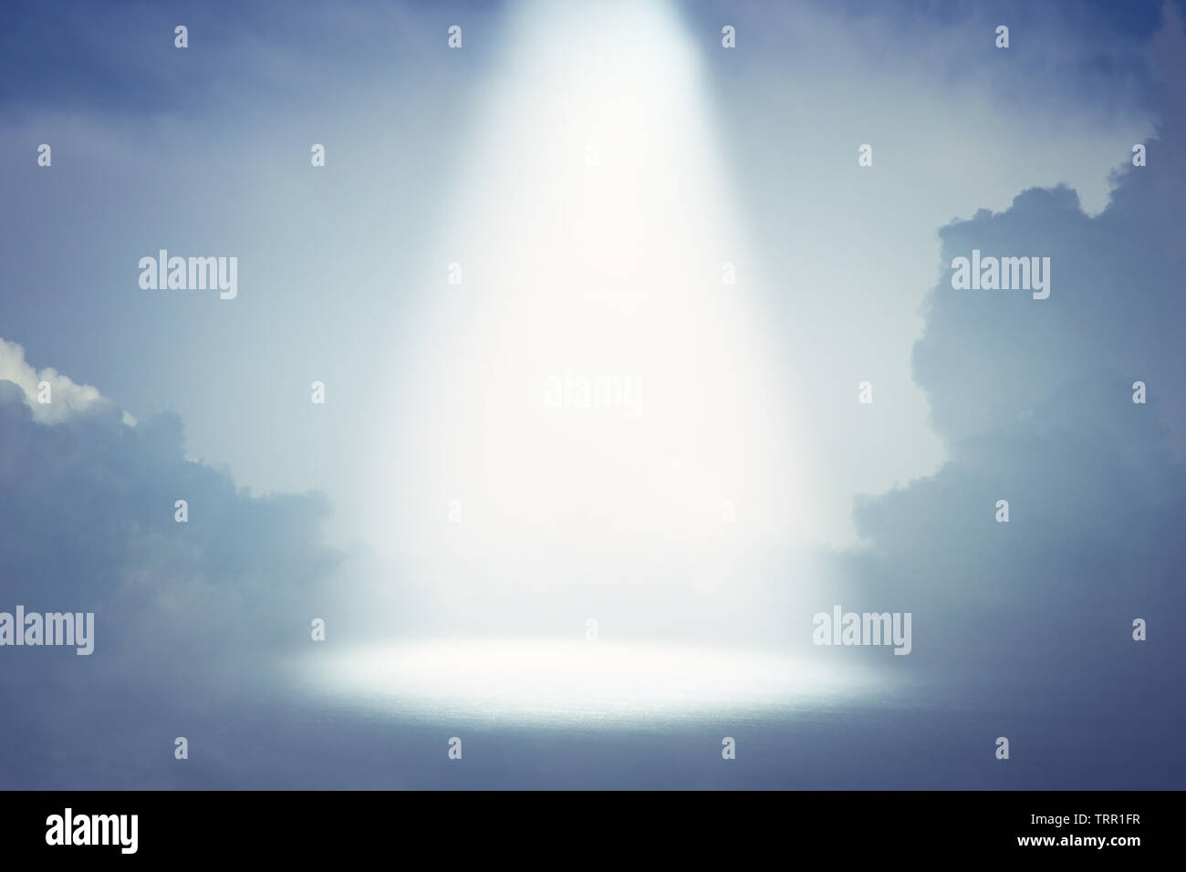 A picture of a celestial ray of light in the sky. Concept of religion ...