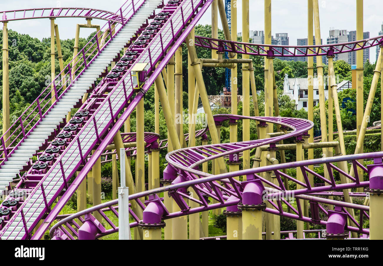 roller coaster in forest part of view Stock Photo - Alamy