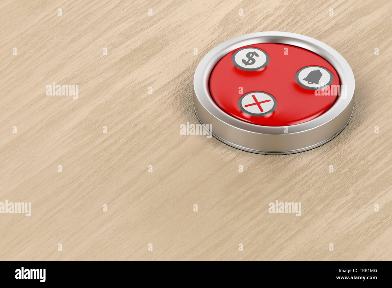 Call button at the restaurant on wood table Stock Photo - Alamy