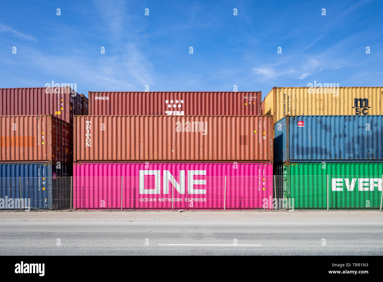 Shipping containers (Triton, ONE: Ocean Network Express, Evergreen ...