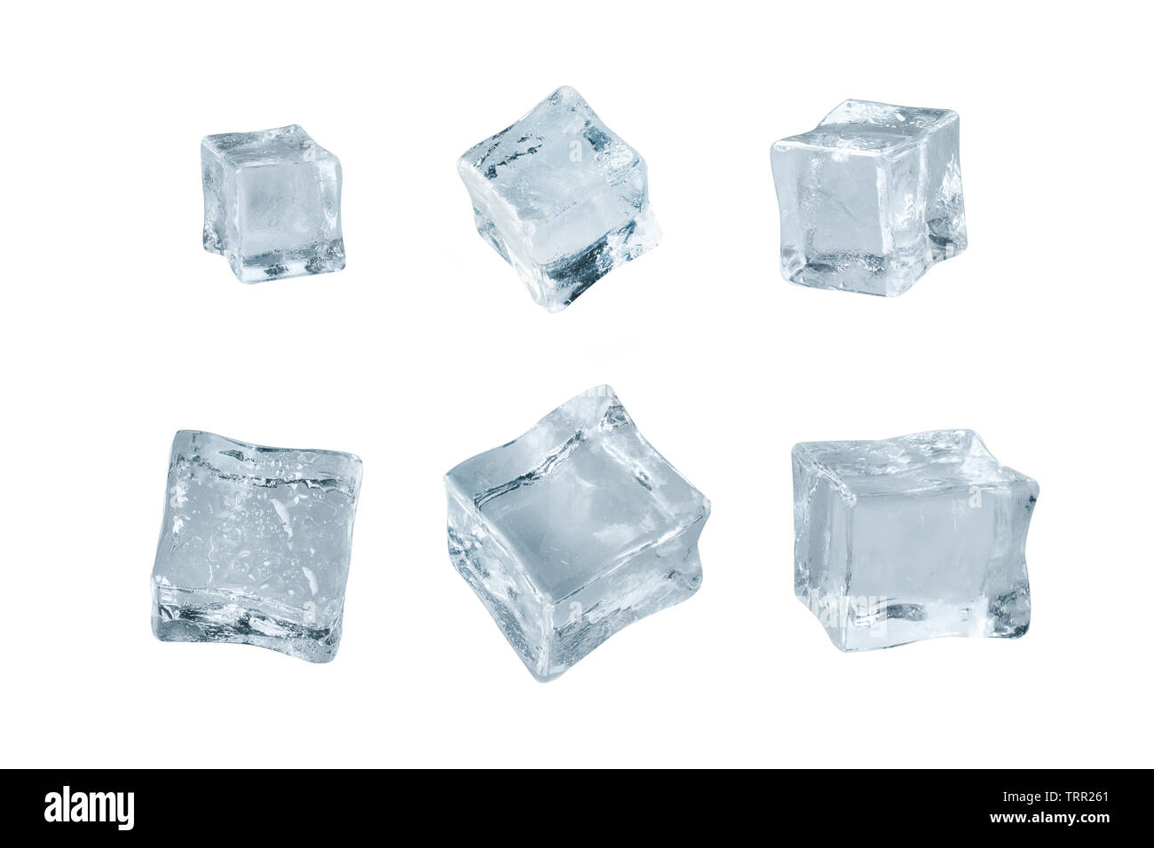 Set of six different ice cube faces. Macro shot of ice cubes. Clipping path Stock Photo - Alamy