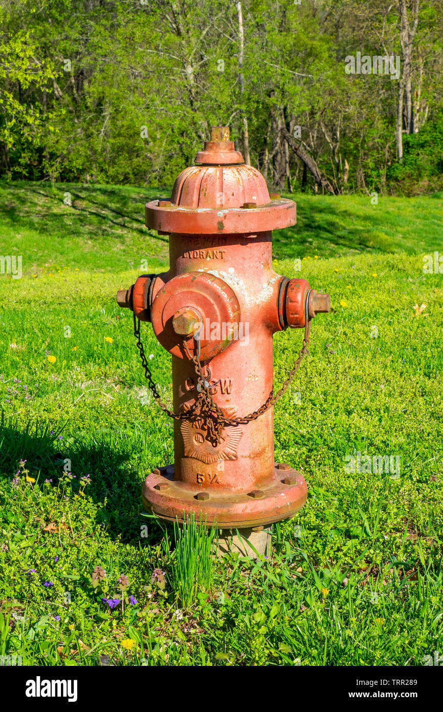 Rustic fire hydrant in a field Stock Photo - Alamy
