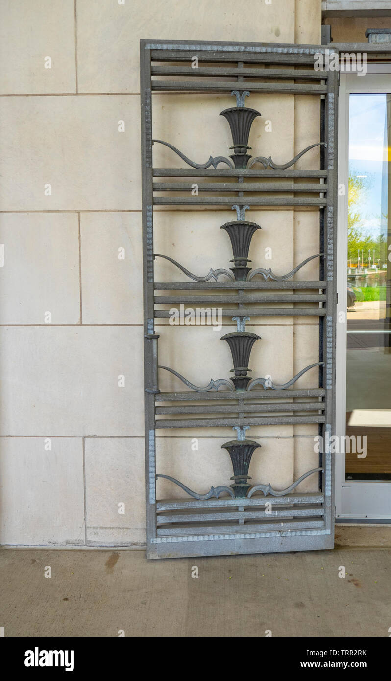 Art deco style metal door in the foyer of The Muny, St Louis Municipal ...
