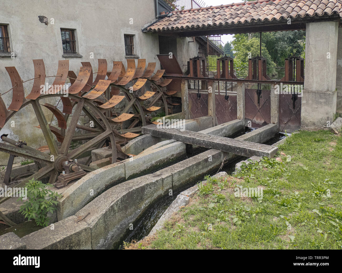 wheels of a water mill driven by hydroelectric power Stock Photo - Alamy