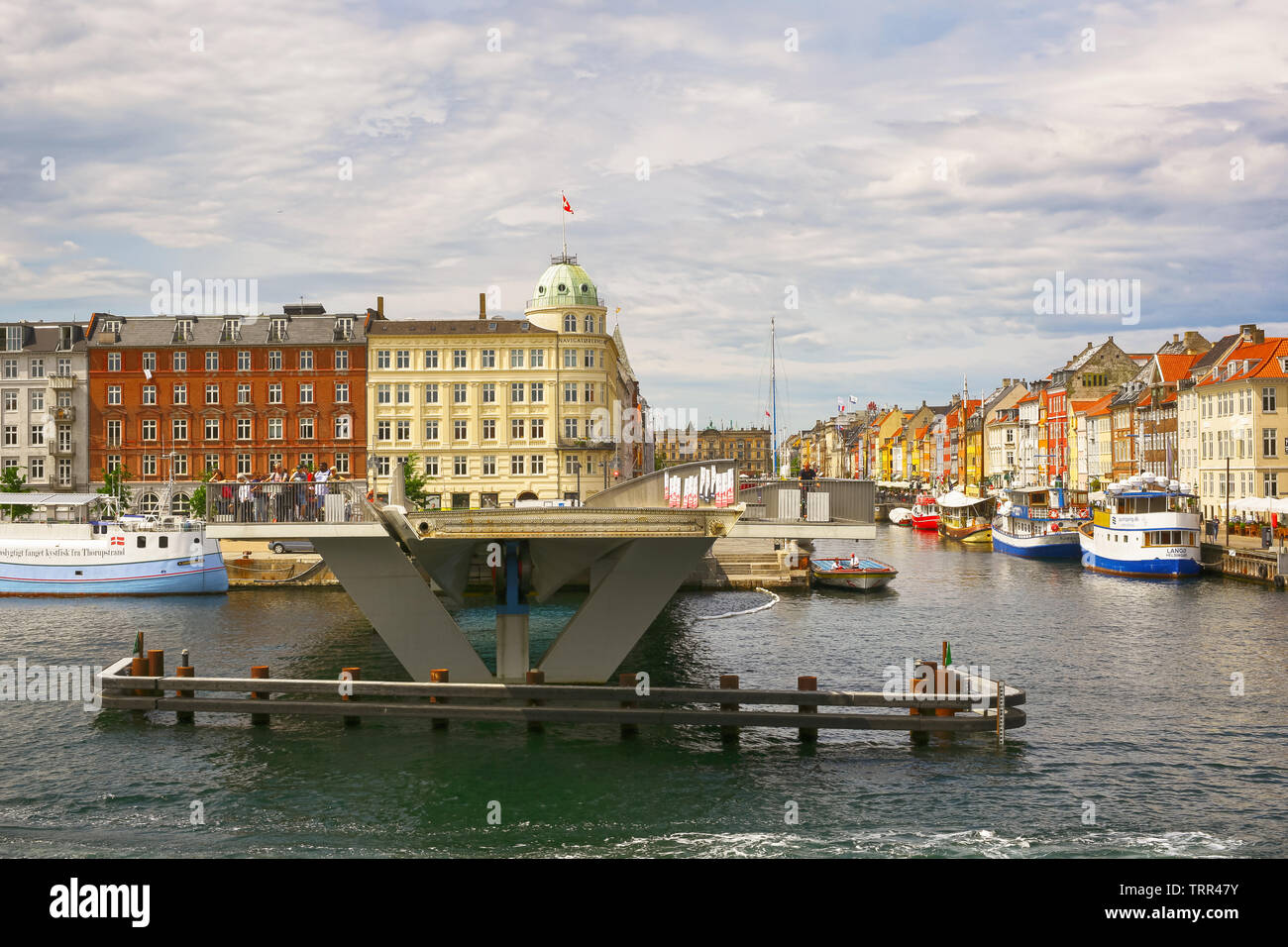 Copenhagen, Denmark 06/03/2019 The view of the Nyhavn and disconnected ...