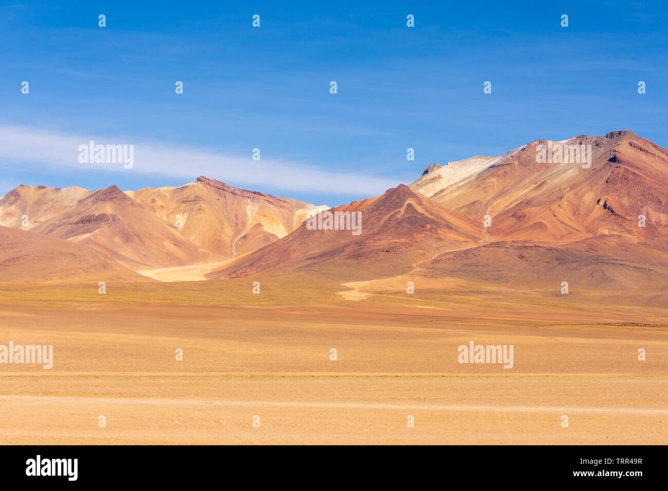 The colourful Andes mountain range in the Salvador Dali Desert ...