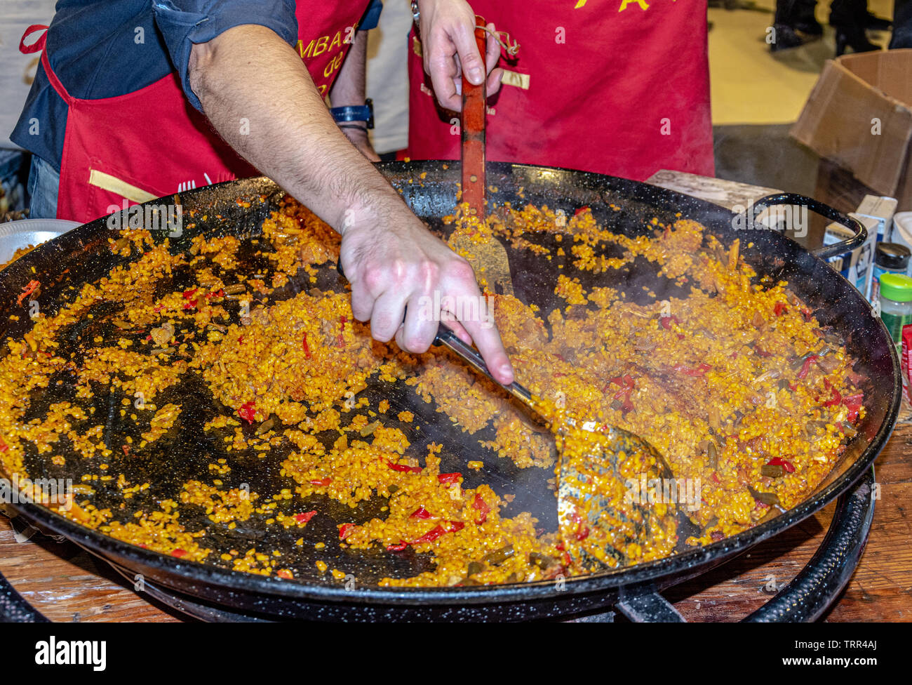 Traditional preparation of paella hi-res stock photography and images ...