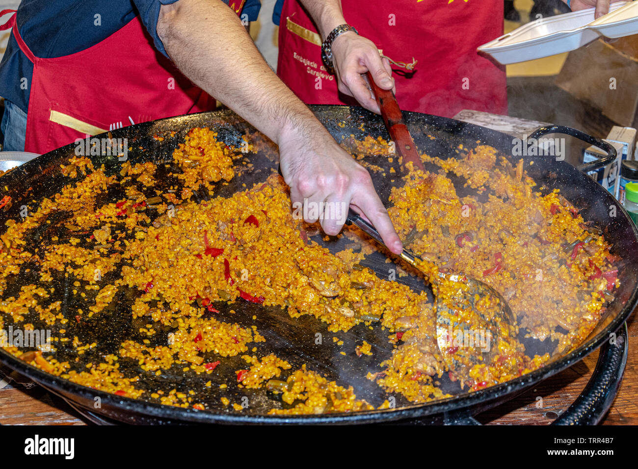 Traditional preparation of paella hi-res stock photography and images ...