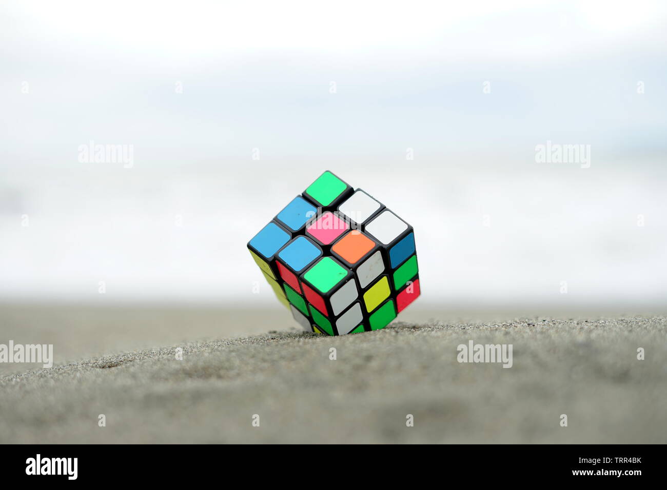 Banda Aceh, Indonesia - June 8, 2019: Classic Rubik Cube on a beach ...