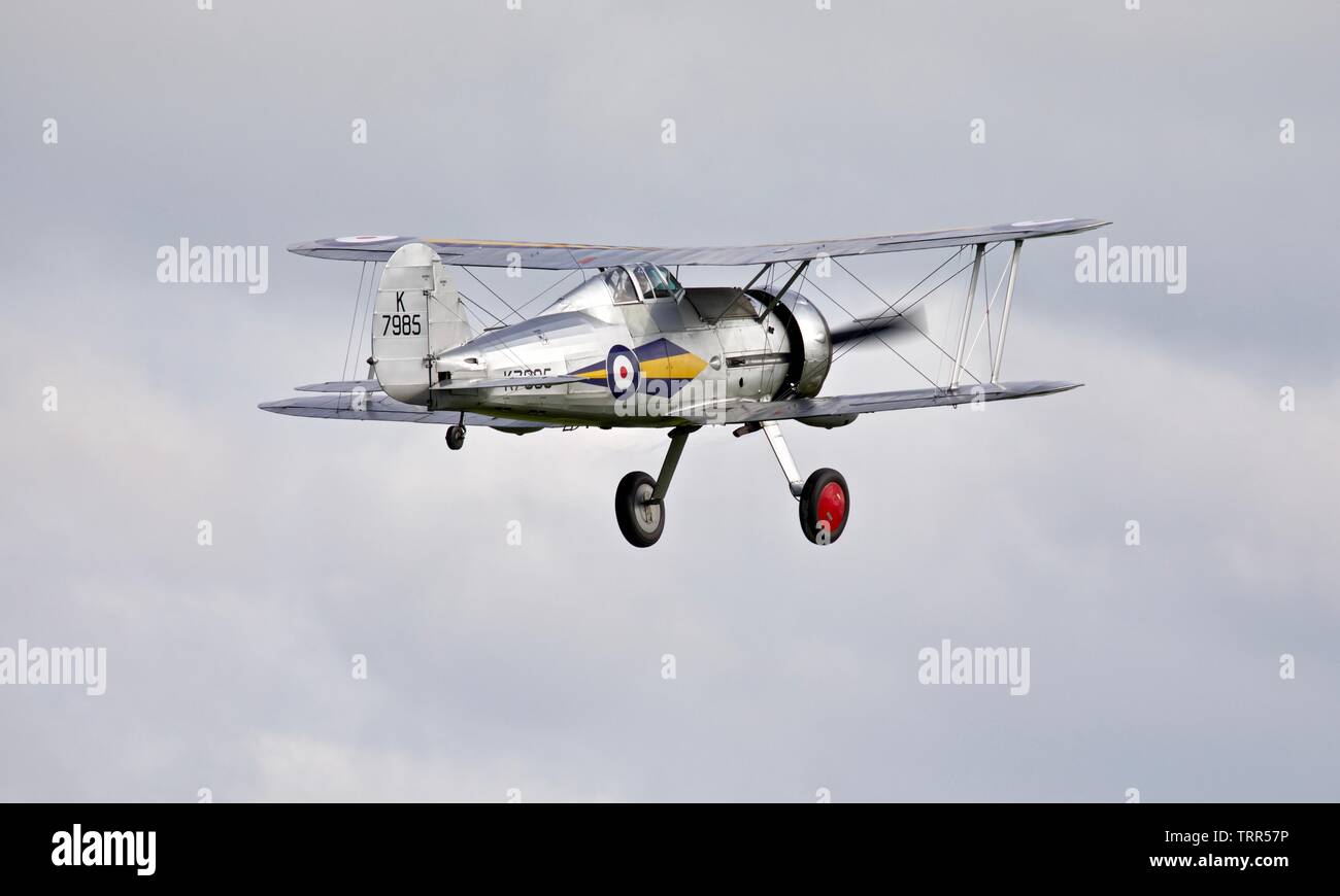 1938 Gloster Gladiator part of the Shuttleworth Collection performing ...