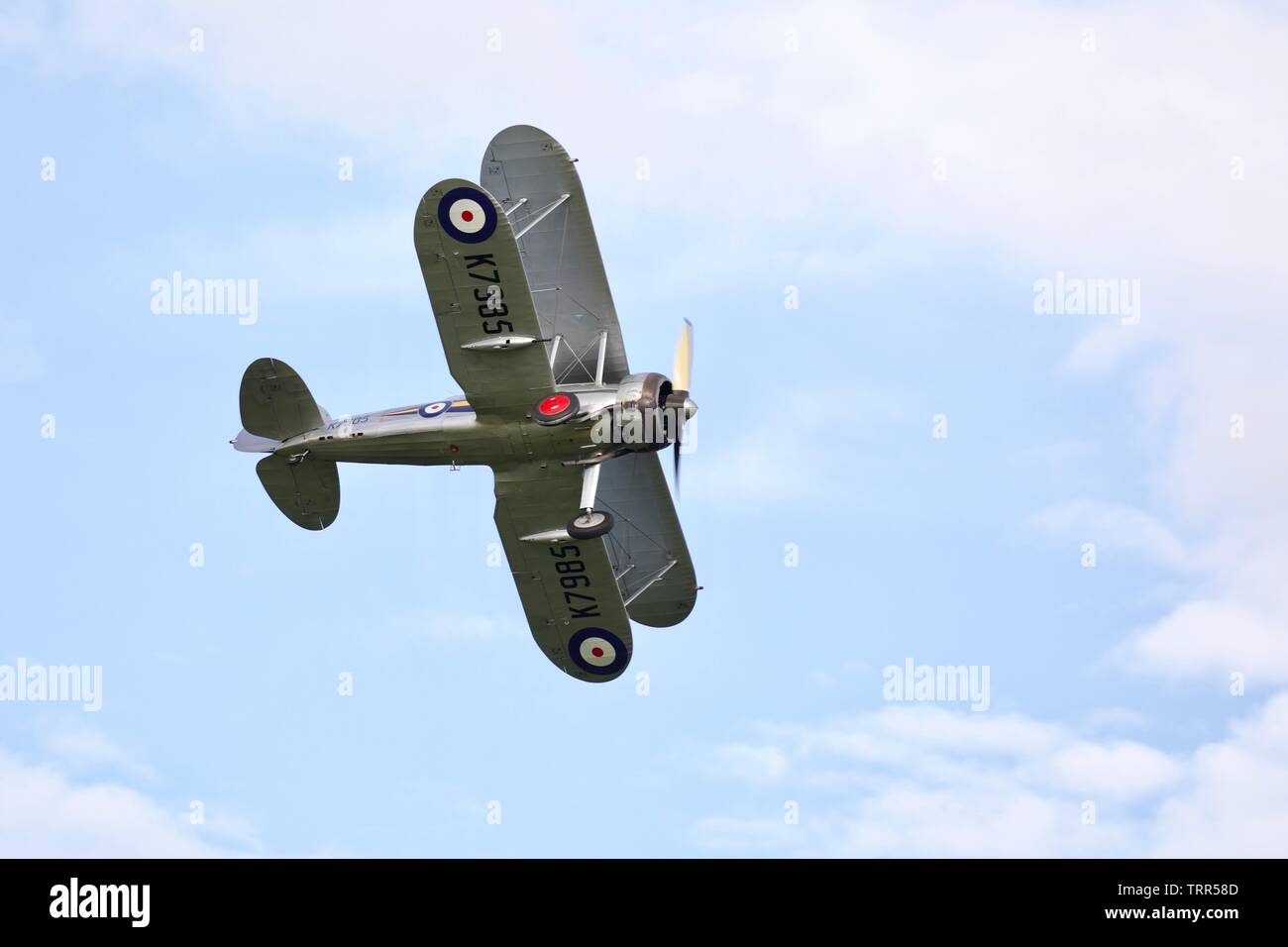 1938 Gloster Gladiator part of the Shuttleworth Collection performing ...