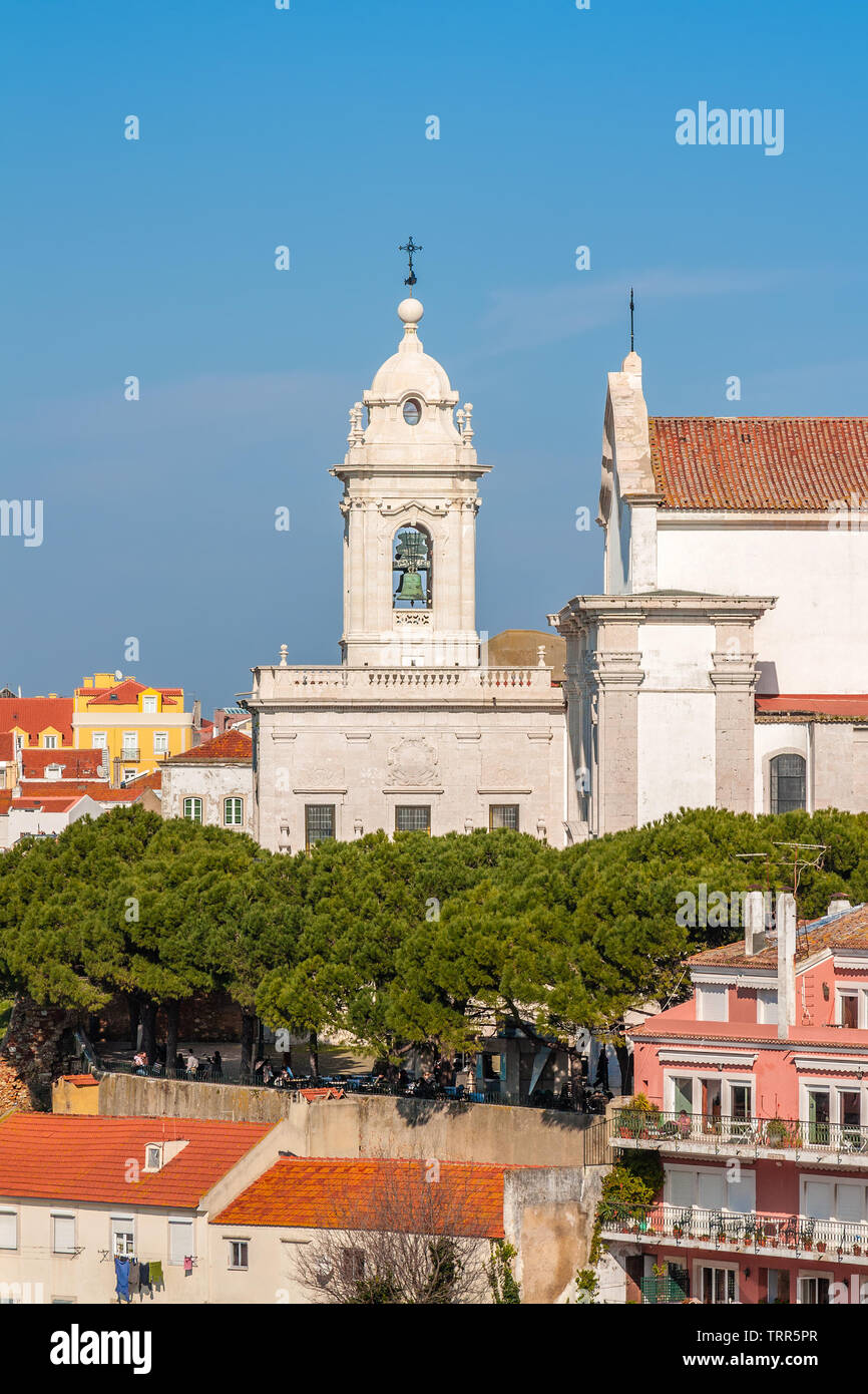 Lisbon, Portugal. Graca Church and Convent and Sophia de Mello Breyner ...