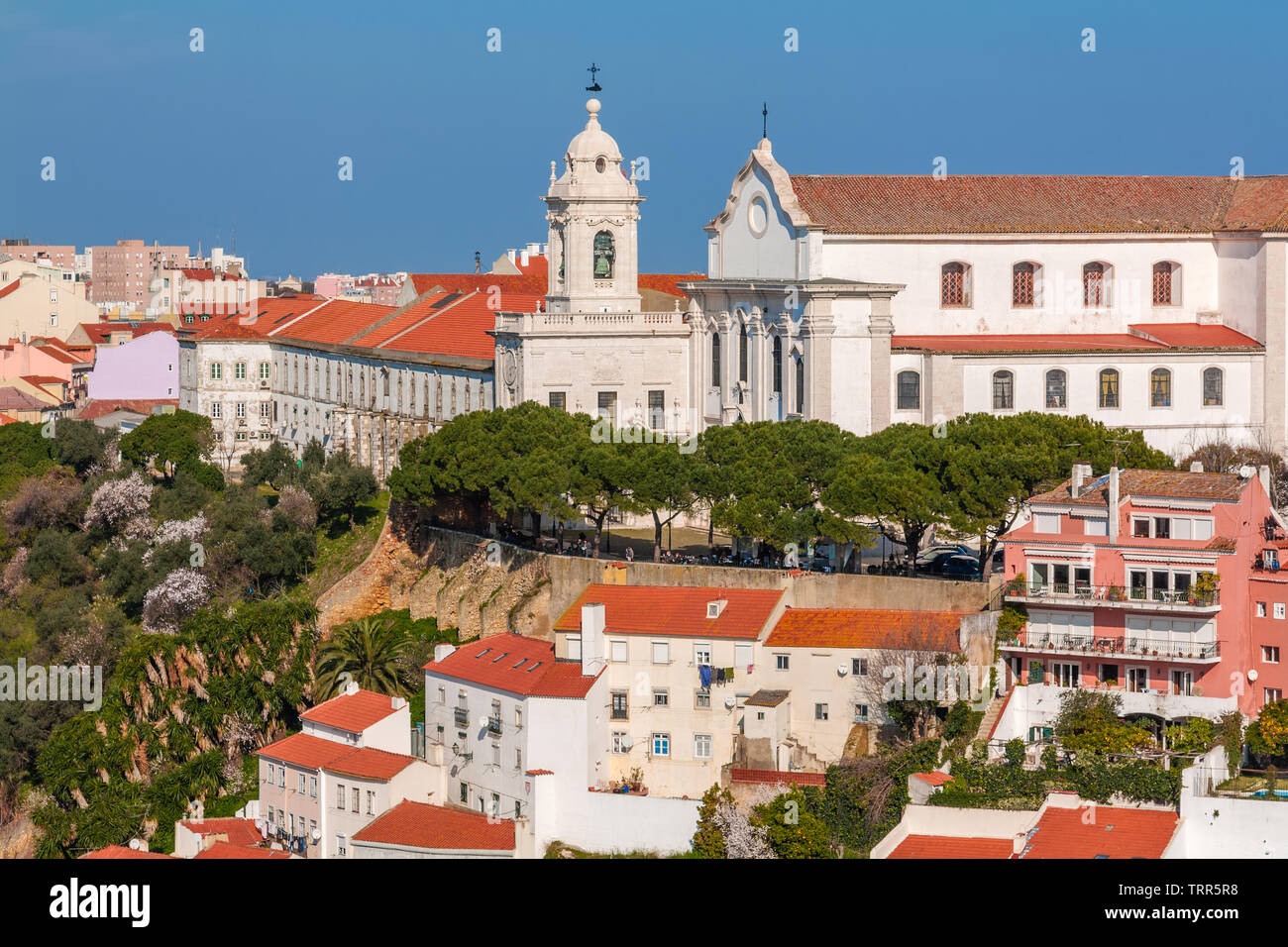 Lisbon, Portugal. Graca Church and Convent and Sophia de Mello Breyner ...