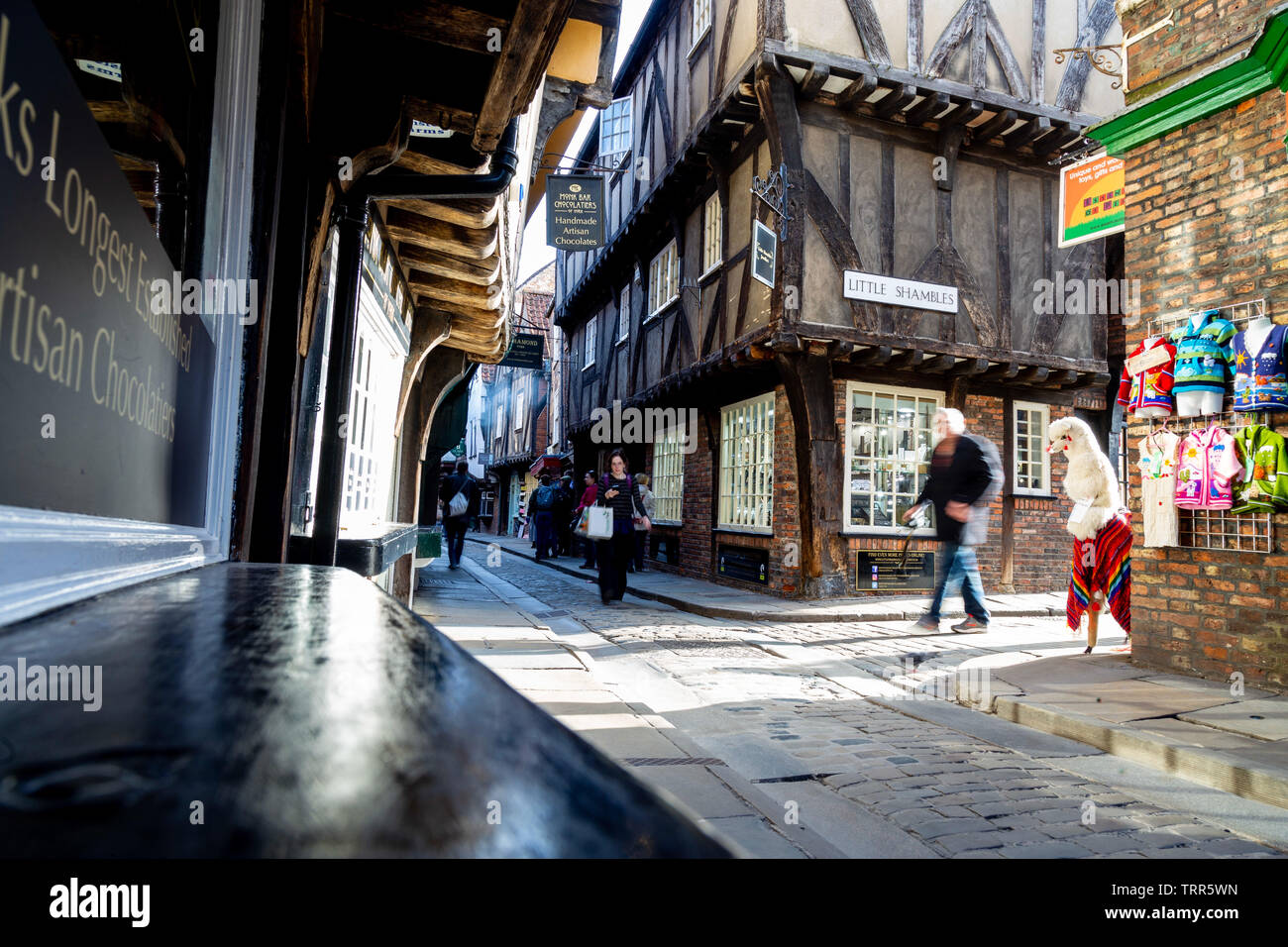 The Shambles medieval shopping street in York, Yorkshire, England / UK ...