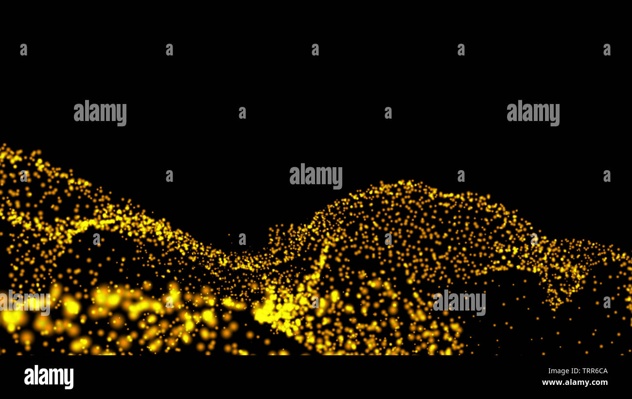 Gold bokeh graphics, 3D science fiction backgrounds of glowing ...