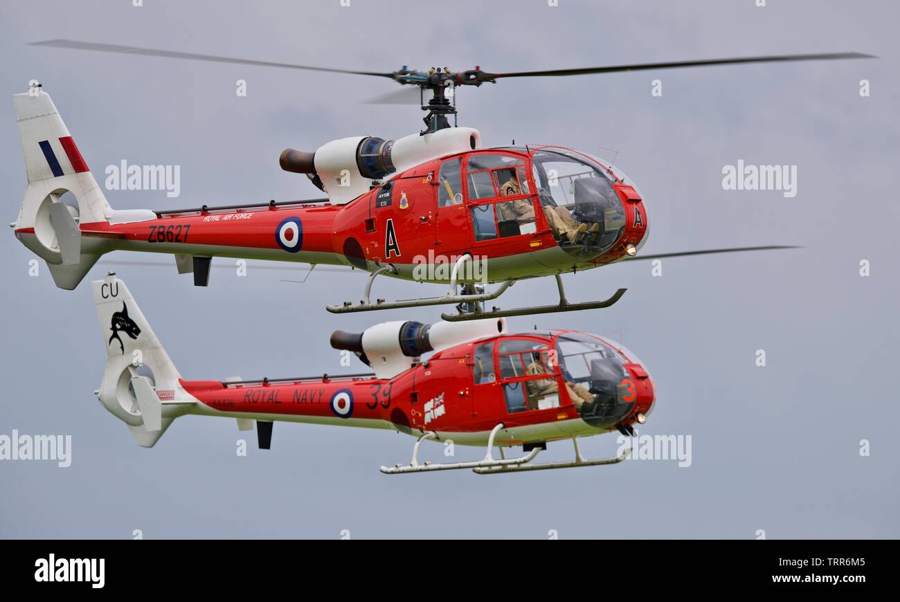 2 Westland Gazelle HT.3 from the Gazelle Squadron Display Team flying ...