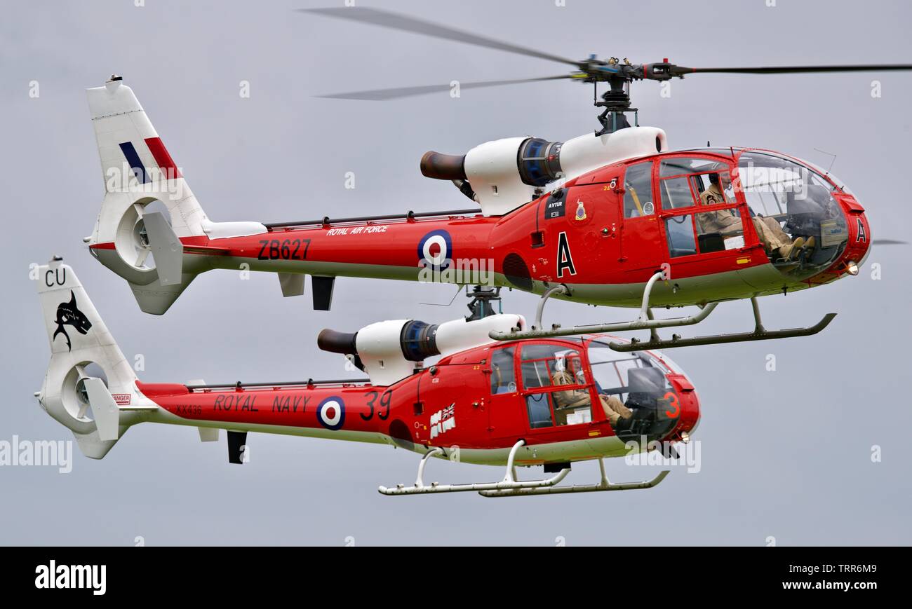 2 Westland Gazelle HT.3 from the Gazelle Squadron Display Team flying ...