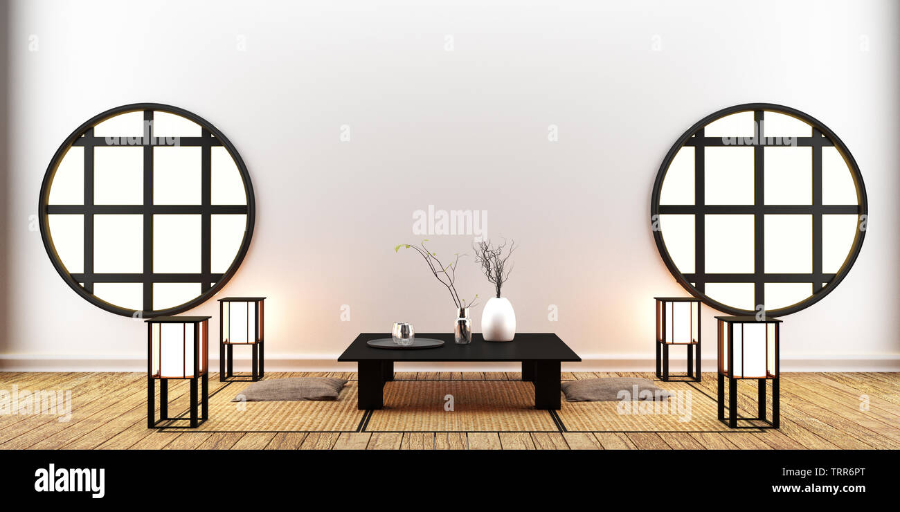 Room Design Japanese-style. 3D rendering Stock Photo - Alamy
