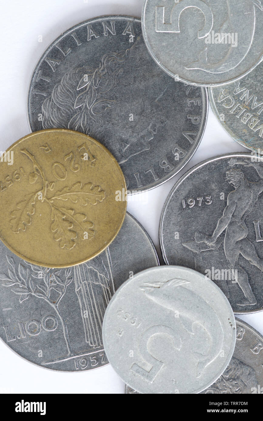 Various Italian coins Stock Photo - Alamy