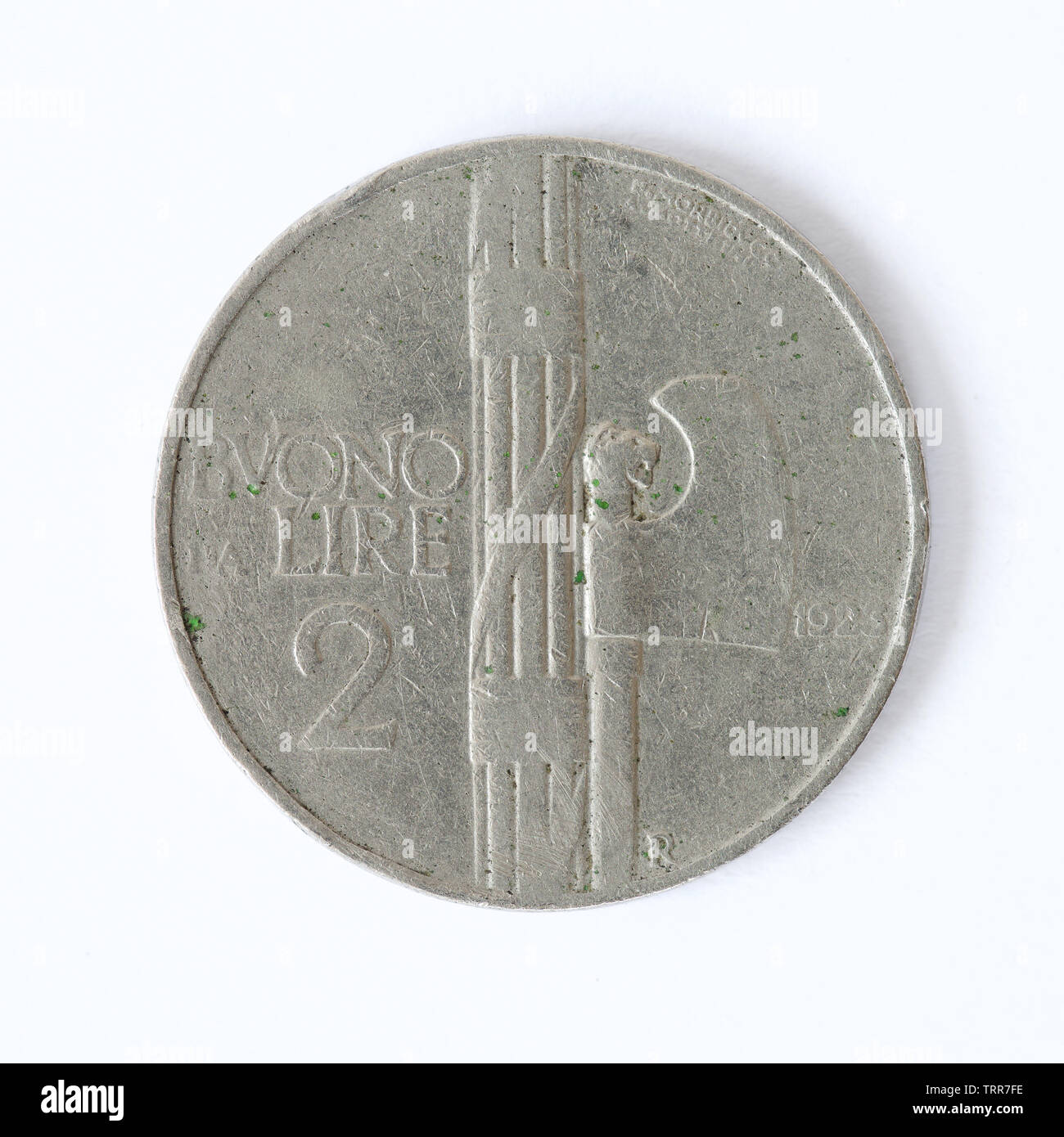 Italy 2 Lire - Vittorio Emanuele III Coin - 1923 Stock Photo - Alamy