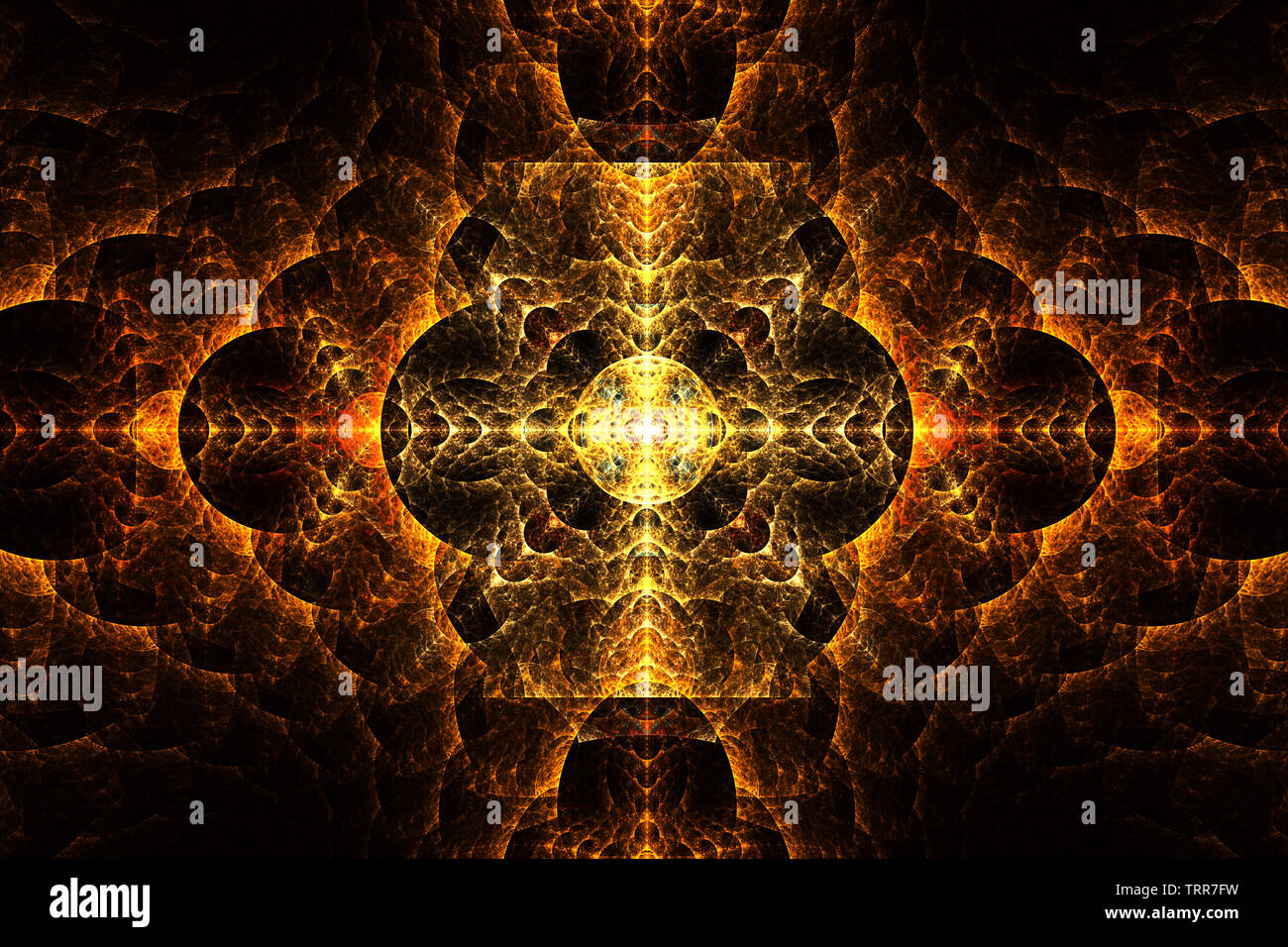 Abstract fractal patterns and shapes. Space geometry. Dynamic flowing ...