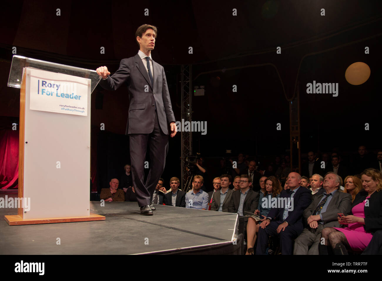 London, UK. 11th June, 2019. Ken Clarke MP looks on as Rory Stewart MP ...