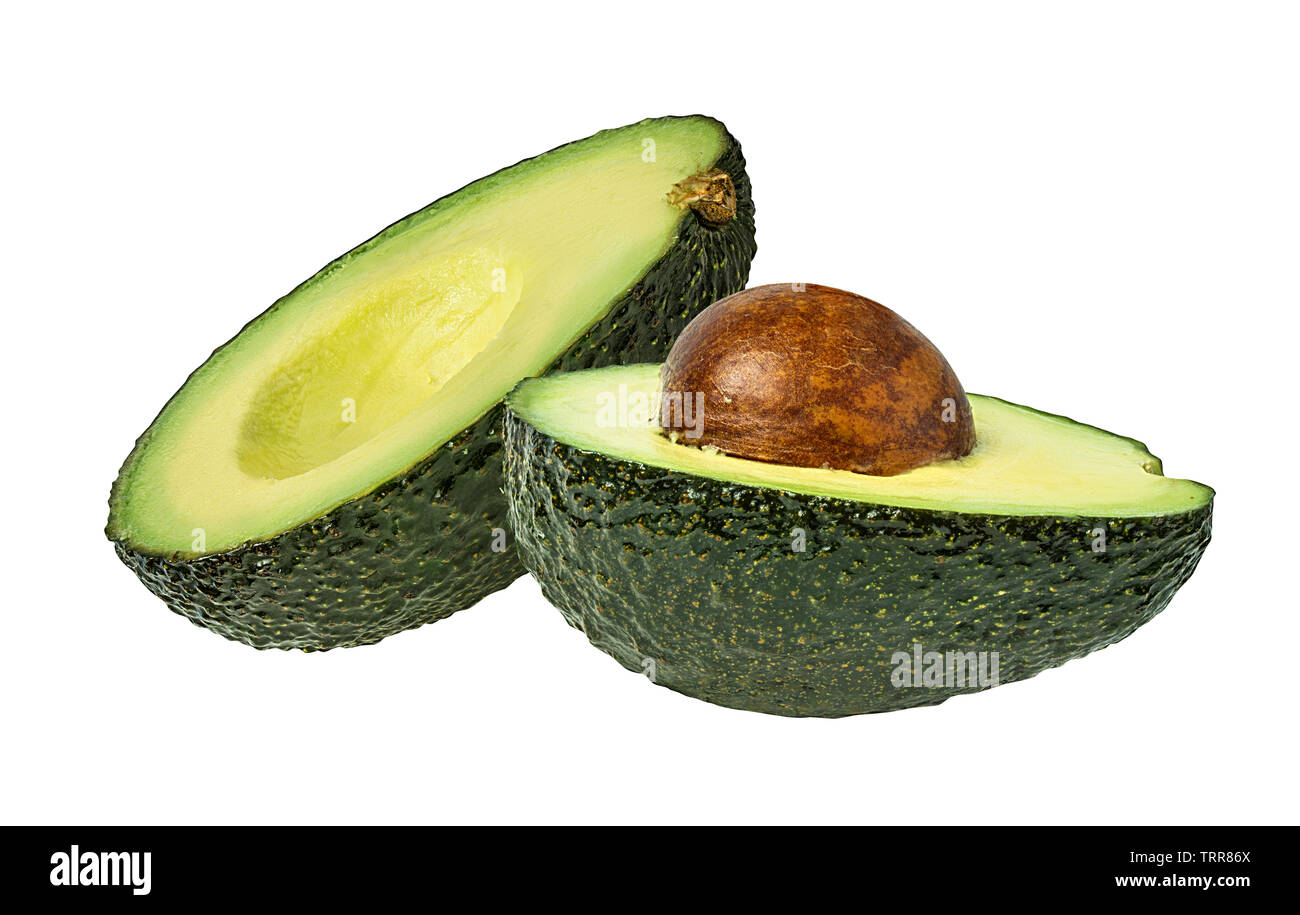 Fresh avocado fruits isolated on white background with clipping path ...
