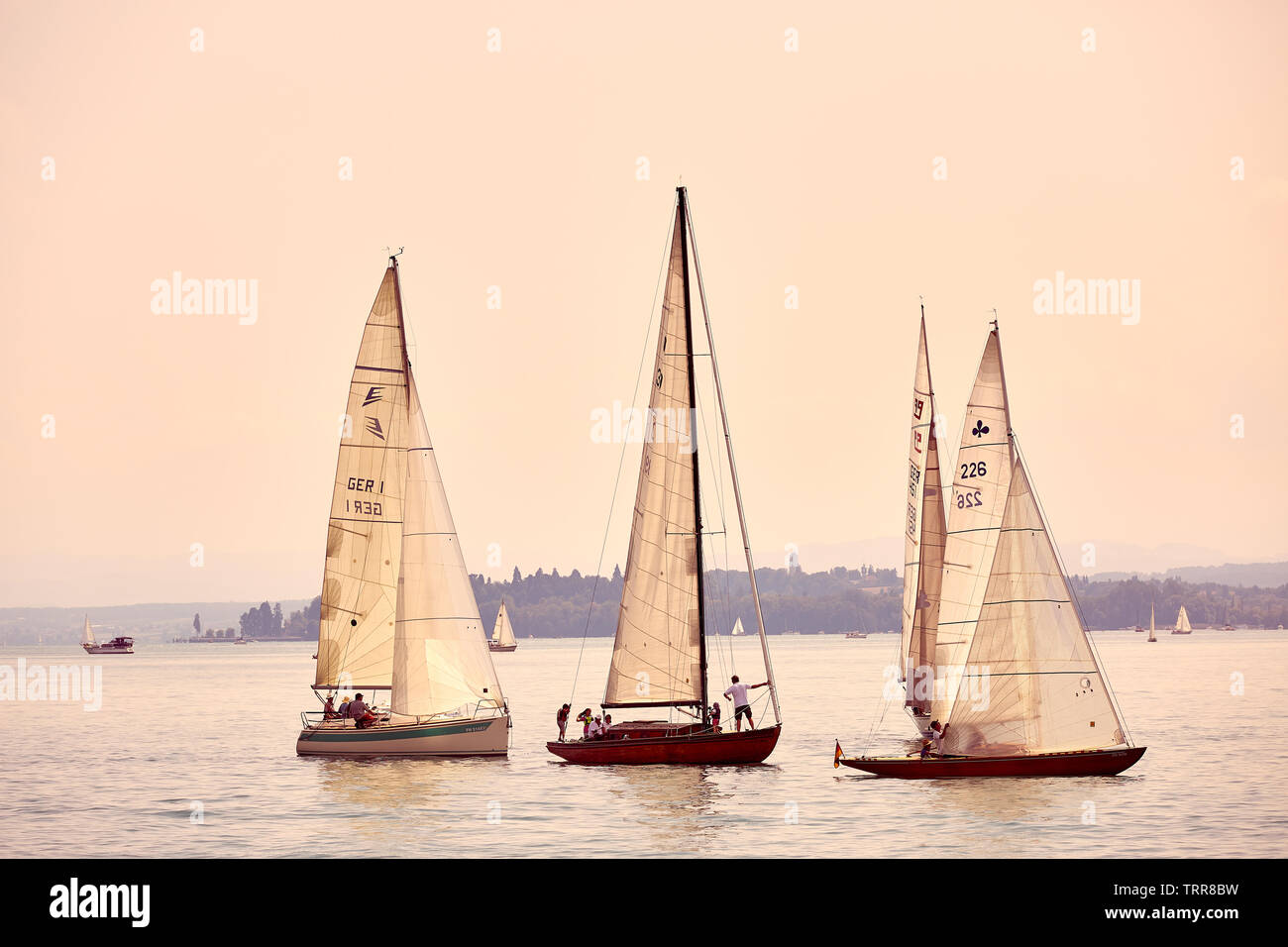 Sailboats on Lake Constance Stock Photo - Alamy