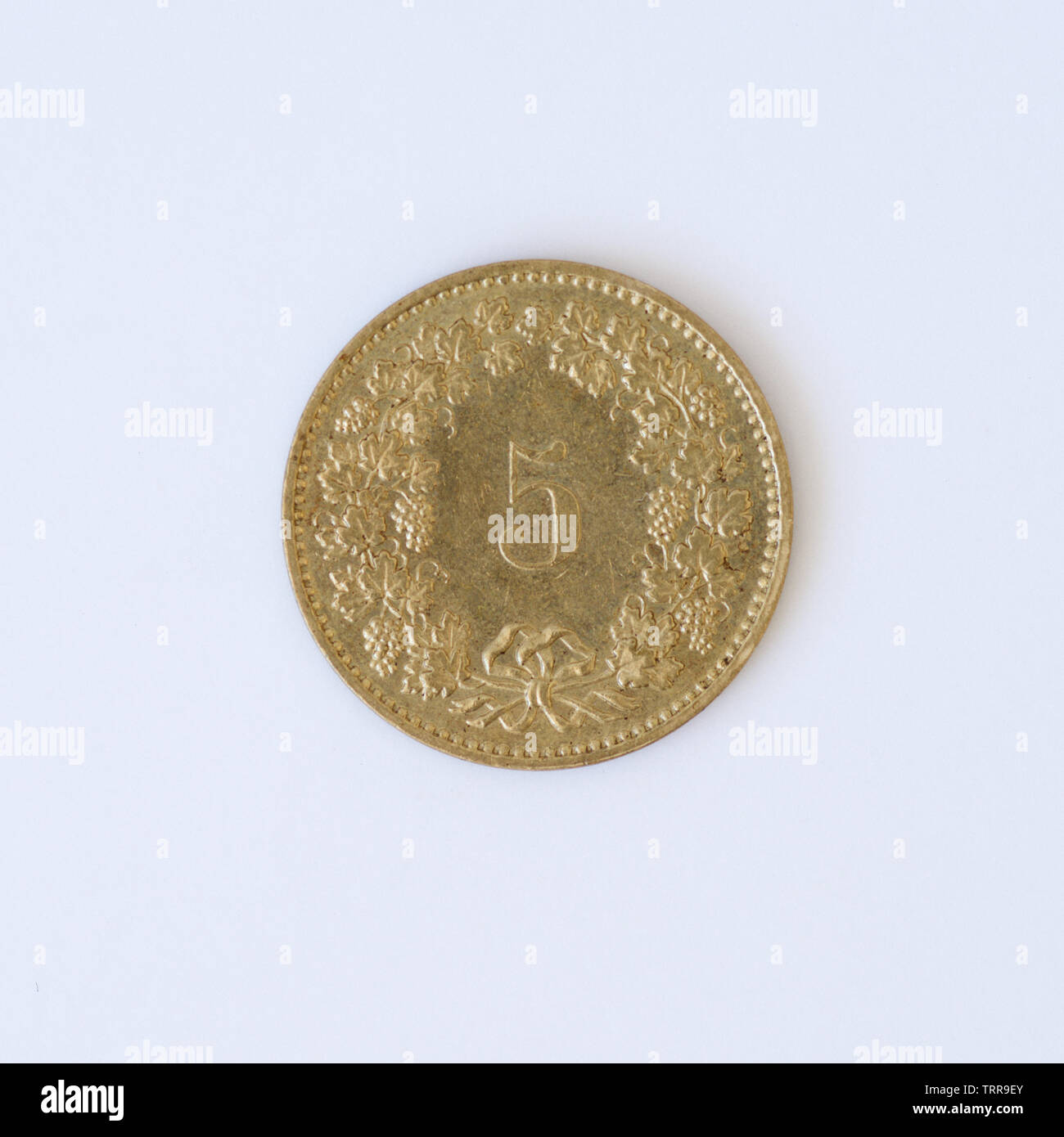 Switzerland 5 Rappen Coin - 1982 Stock Photo - Alamy