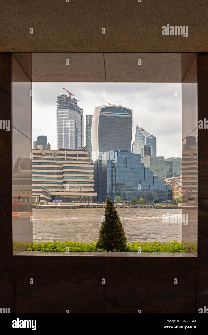 City of London through Window Stock Photo - Alamy